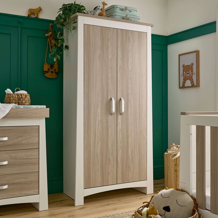 CuddleCo Ada 2 Door Wardrobe, White Ash White/Brown - ShopStyle Cribs