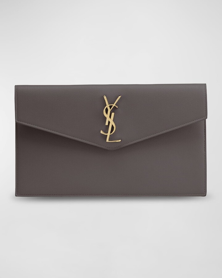 Saint Laurent Uptown Medium Monogram Grain de Poudre Pouch Bag - ShopStyle Clutches