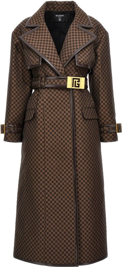 Balmain Mini monogram trench coat - ShopStyle