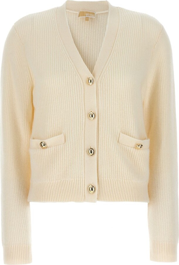 Michael Kors Logo buttons cardigan - ShopStyle