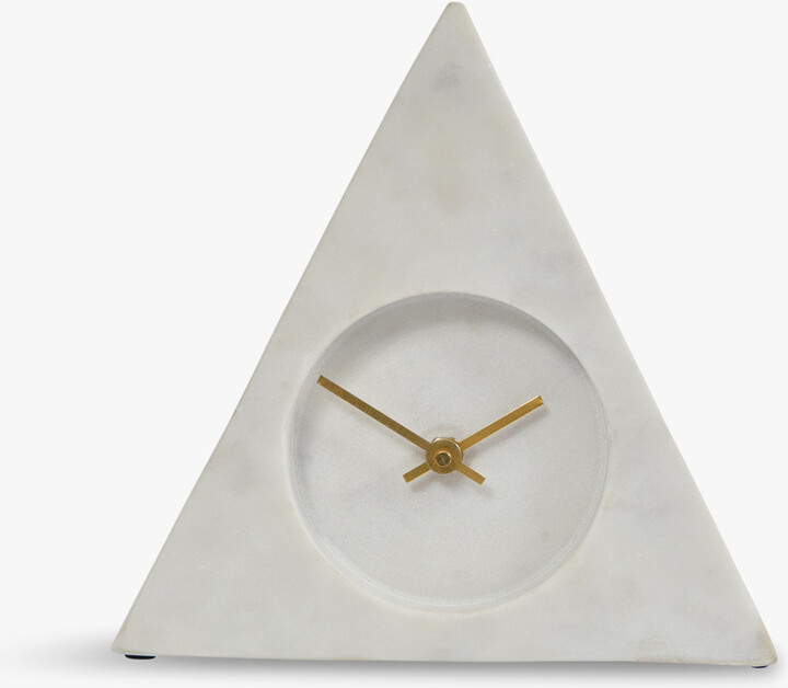 Libra Interiors Marble Triangular Mantel Clock - ShopStyle
