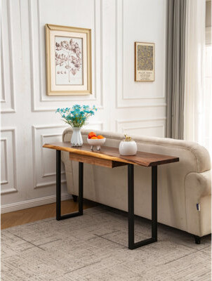 Loon Peak Dyllen Console Table with U Shaped Legs and South American ...