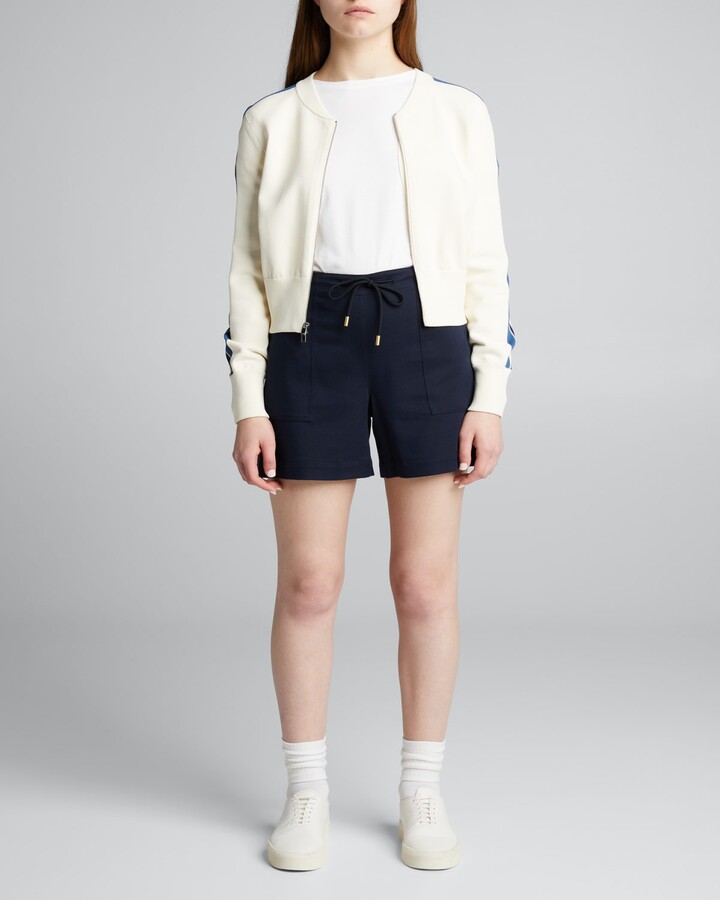 Theory Compact Knit Cropped Bomber Jacket - ShopStyle