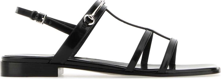 Gucci Black Leather Sandals - ShopStyle