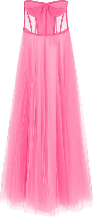 19:13 DRESSCODE 1913 Dresscode Tulle Long Bustier Dress - ShopStyle