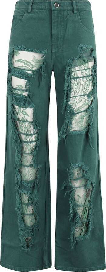 CHRISTOPHER ESBER Distressed Wide Leg Jeans - ShopStyle