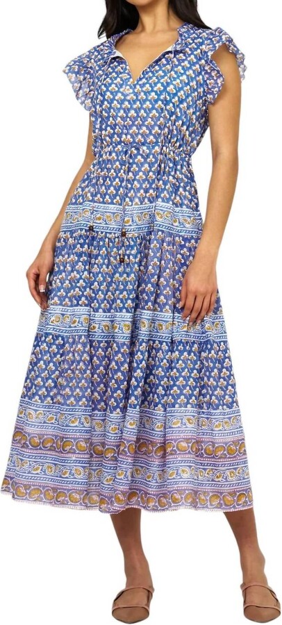 Oliphant Cinched Flirty Midi Dress In Clover - ShopStyle