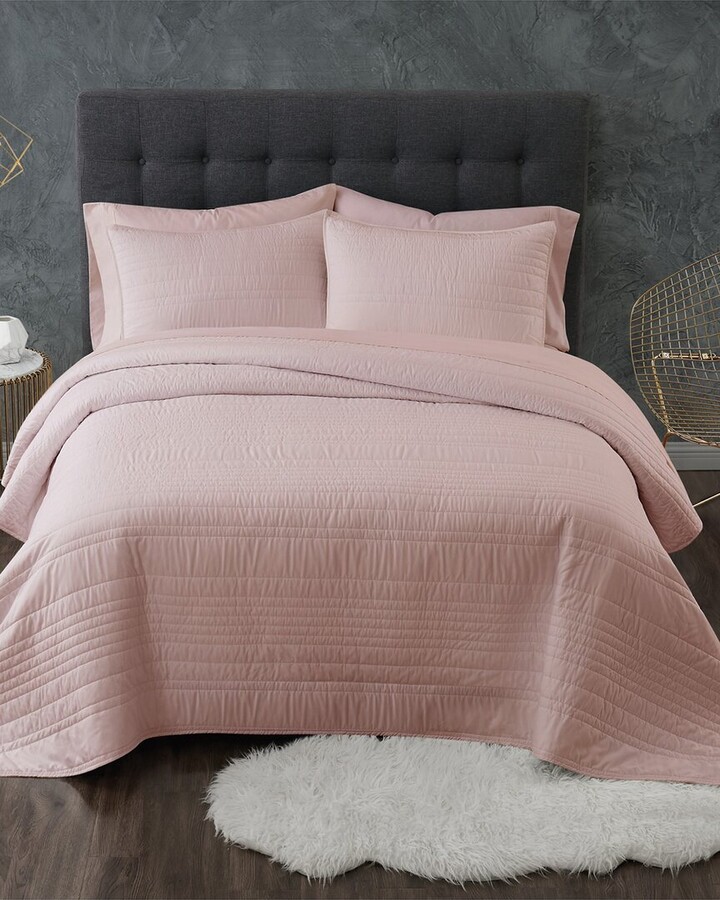 Truly Calm Antimicrobial Blush 3Pc Quilt Set - ShopStyle