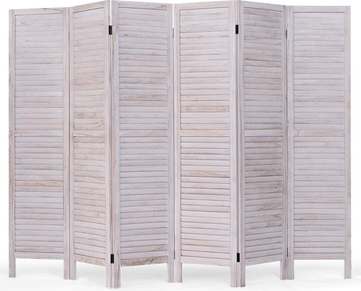 Slickblue 6 Panels Classic Venetian Wooden Slat Room Screen - ShopStyle