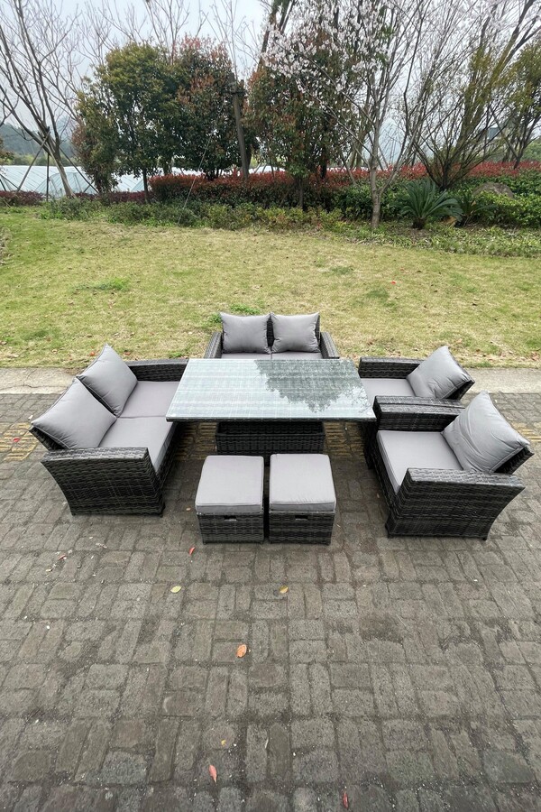 Fimous Rattan Outdoor Furniture Adjustable Rising Lifting Rectangle ...