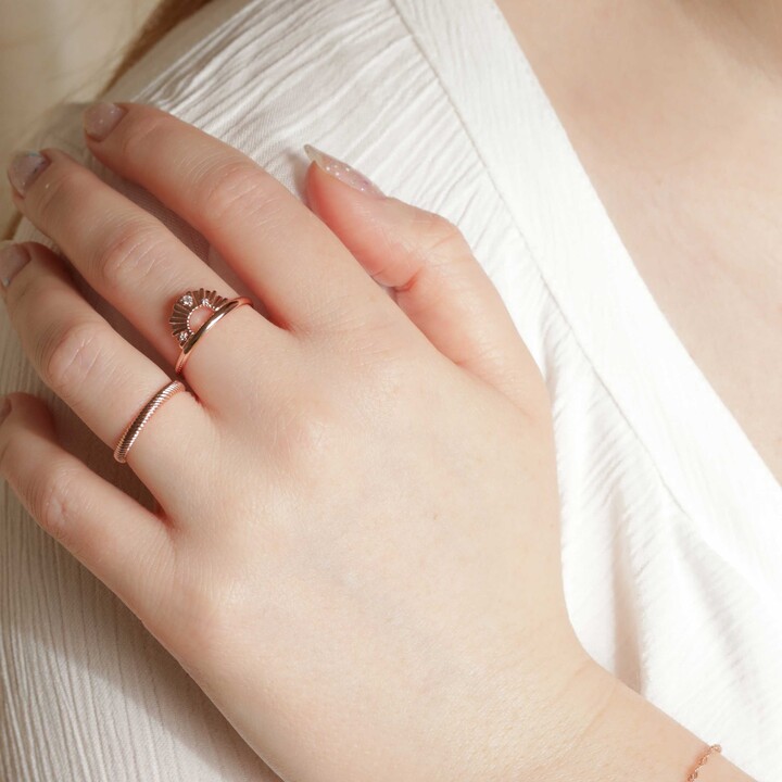 ASTRID & MIYU Sunbeam Crystal Ring in Rose Gold - ShopStyle