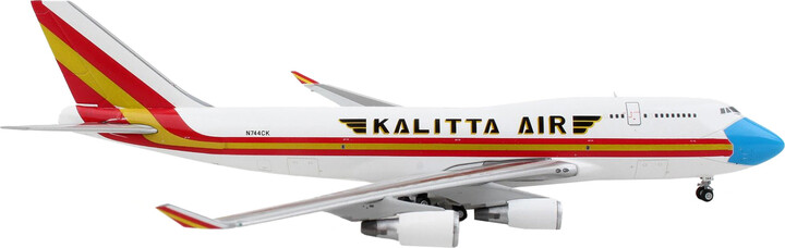 Boeing 747-400F Commercial Aircraft "Kalitta Air" White with Stripes ...