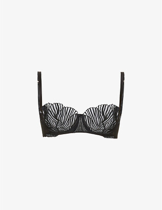 Coco de Mer Womens Black Athena Semi-sheer Stretch-woven Balconette bra ...