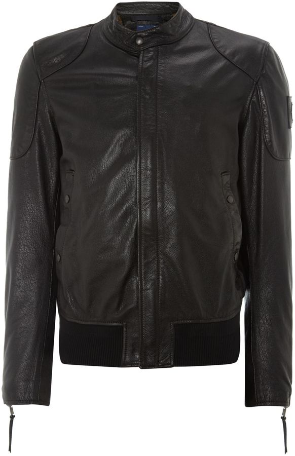 Replay Men's Leather bomber jacket - ShopStyle