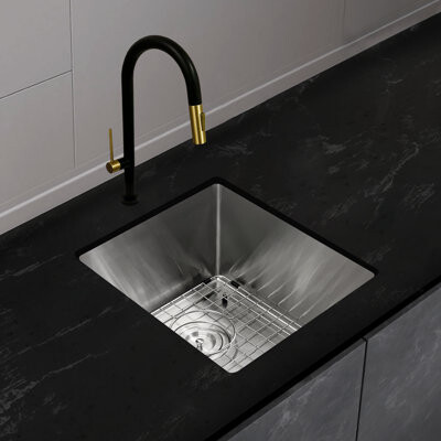 KBFmore Tight Radius 16 inch 18 Gauge Single Bowl Undermount Kitchen ...