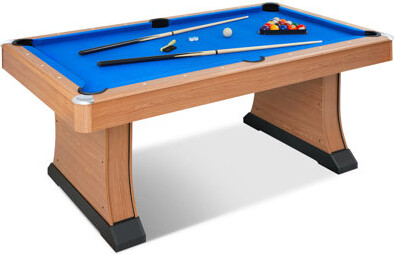 RayChee 6' Pool Table with Wood Finish, Modern Billiard Table with 2 ...
