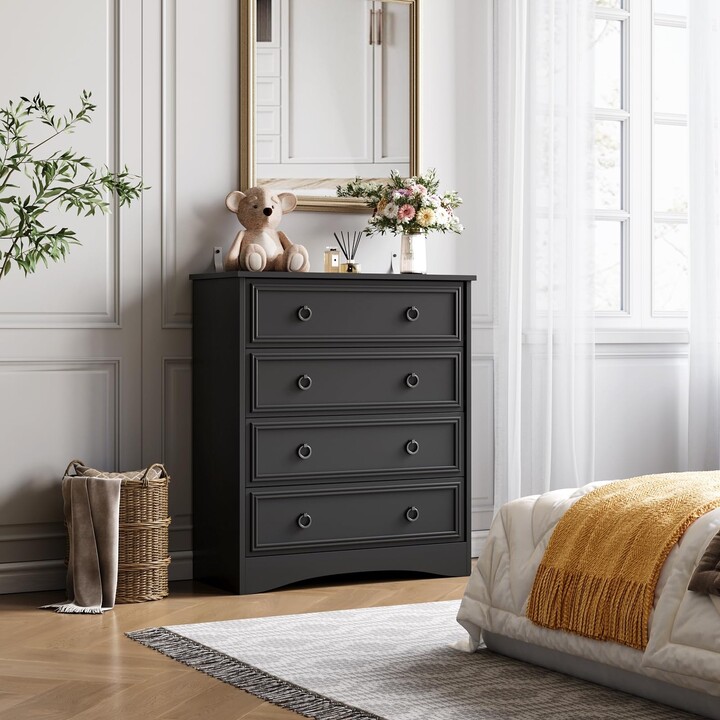 EPOWP 4 Drawer Dresser, Tall Chest of Drawers Closet Organizers and ...