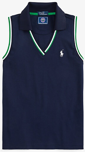 Polo Ralph Lauren Womens Navy Wimbledon Cricket leeveless Piqué tretch ...