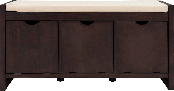 Modern Storage Bench with 3 Flip Lock Storage Cubbies - ShopStyle