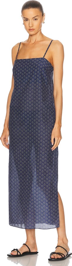 Matteau Square Shift Midi Dress in Navy - ShopStyle
