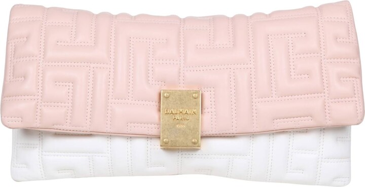 Balmain 1945 Soft Clutch Bag In Monogram Quilted Leather - ShopStyle