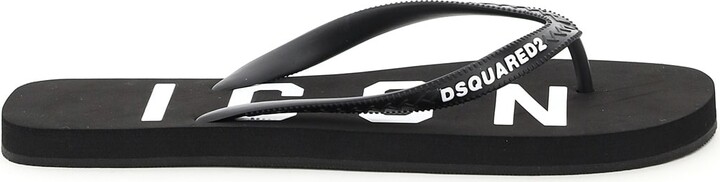 DSQUARED2 Rubber Thong Slides Icon Logo - ShopStyle Flip Flop Sandals