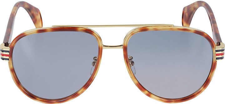 Gucci Eyewear Curve Frame Aviator Sunglasses - ShopStyle