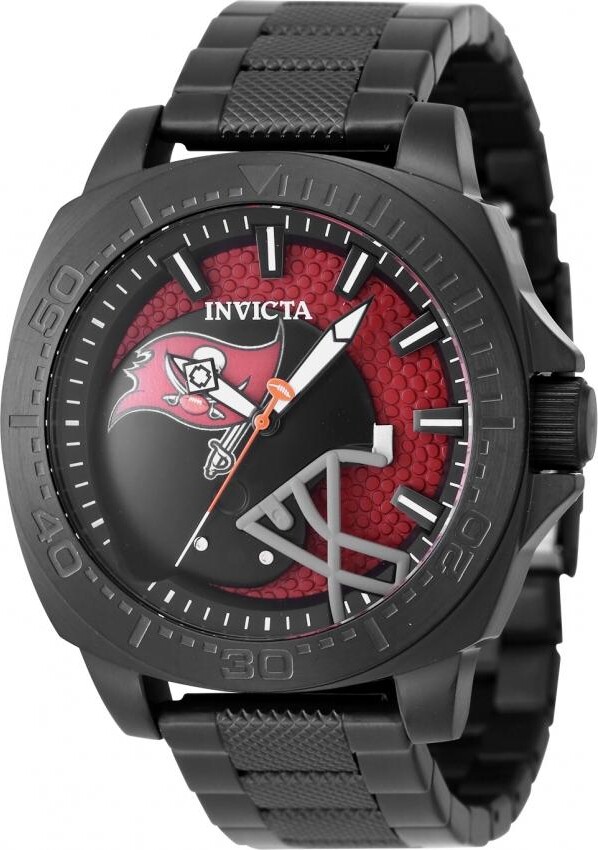 Invicta Men's 47878 Nfl Tampa Bay Buccaneers Quartz 3 Hand Black, Red ...