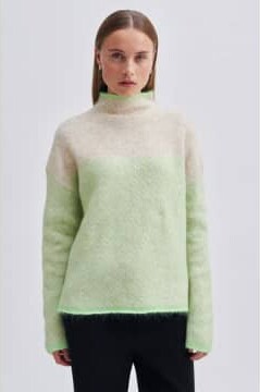Second Female Herrin Pistachio tripe Knit - ShopStyle