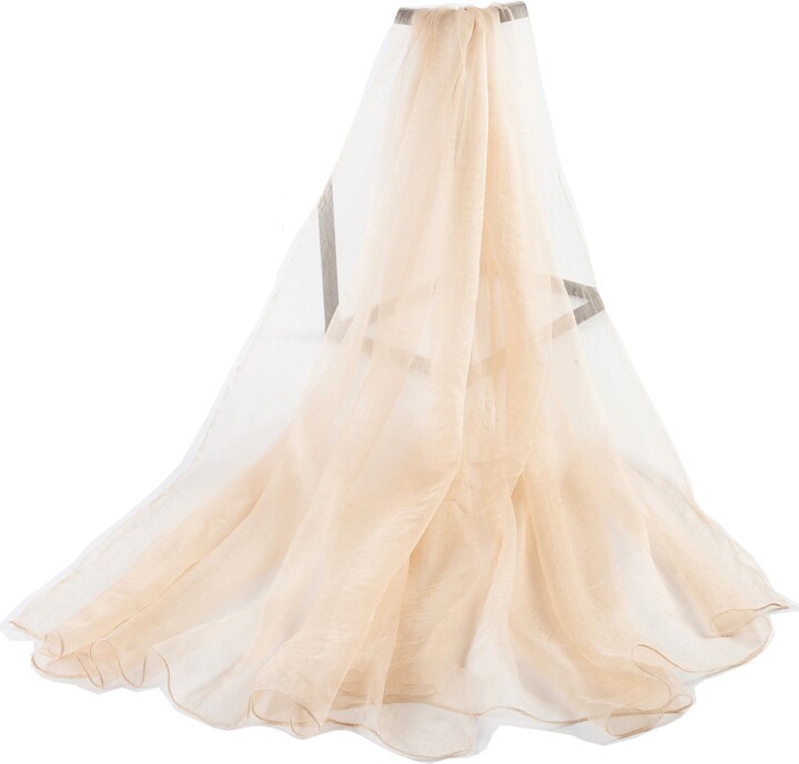 Signare Sheer Chiffon Style Scarf - 50% Silk (Sand) - ShopStyle Scarves ...