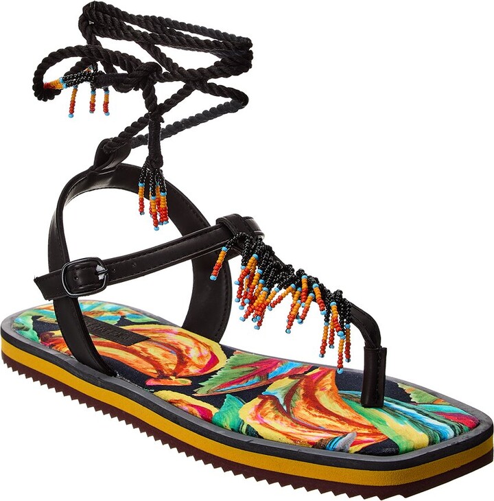 Farm Rio Beaded Flat Sandal - ShopStyle