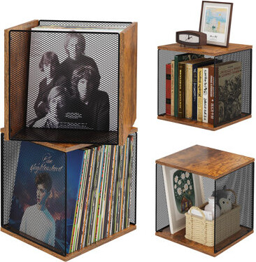 17 Stories 2 Cubes Of Record Holder Shelf Vinyl Record Storage ...