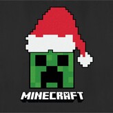 Minecraft Women's Christmas Santa Hat Creeper Logo T-Shirt - Black ...