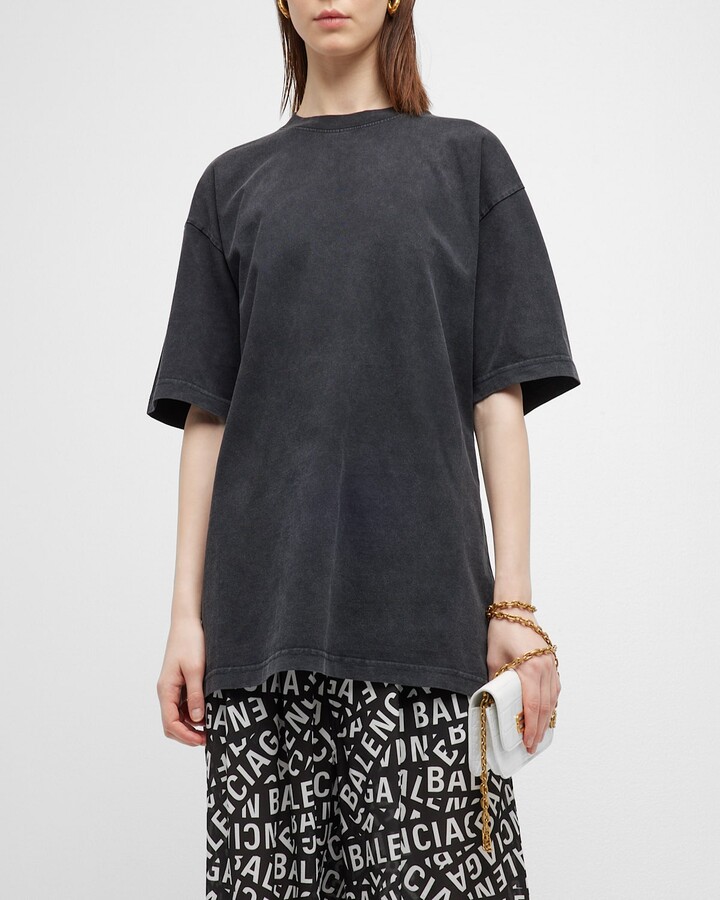 Balenciaga Strass Logo Back Large Fit T-Shirt - ShopStyle