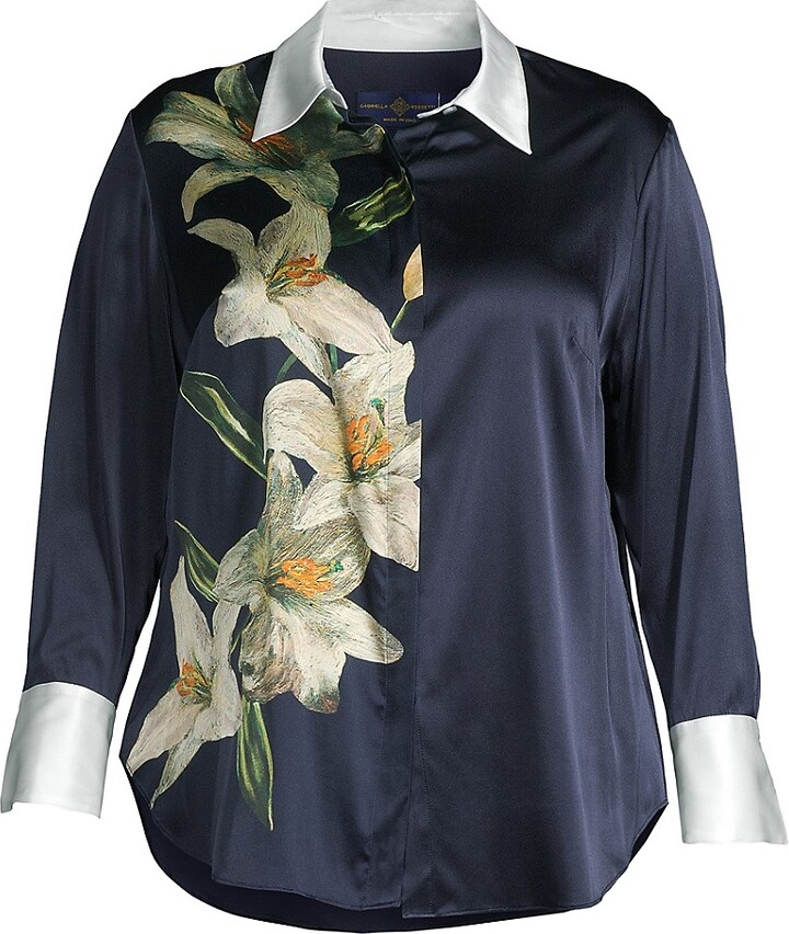Gabriella Rossetti Livia Floral Button-Front Blouse - ShopStyle