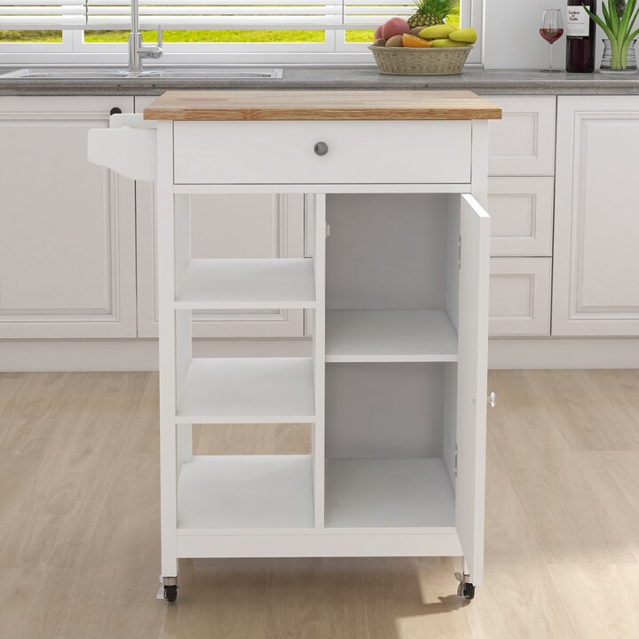 TiramisuBest Small Rolling Kitchen Island Trolley Cart, White - ShopStyle
