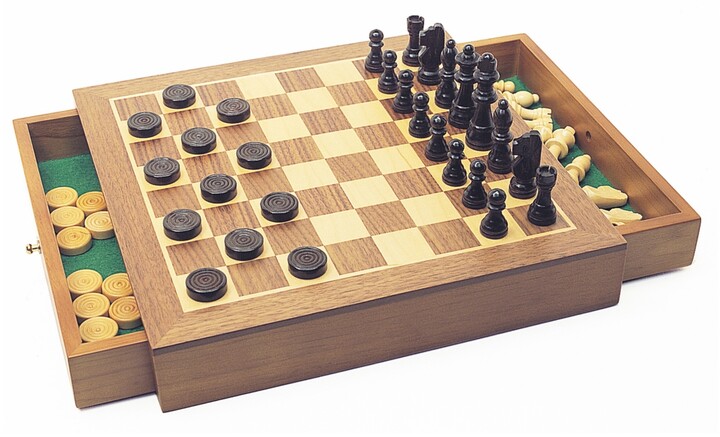 Areyougame House of Marbles Deluxe Wooden Chess/Checkers/Draughts ...