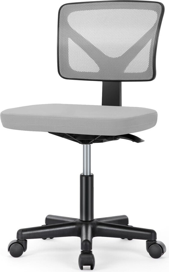 Sweetcrispy Armless Desk Chair - Small Home Office Chair with Wheels ...