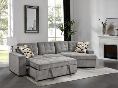 Latitude Run 122" Wide L-Shaped Corner Sectional Sofa Square Arms ...