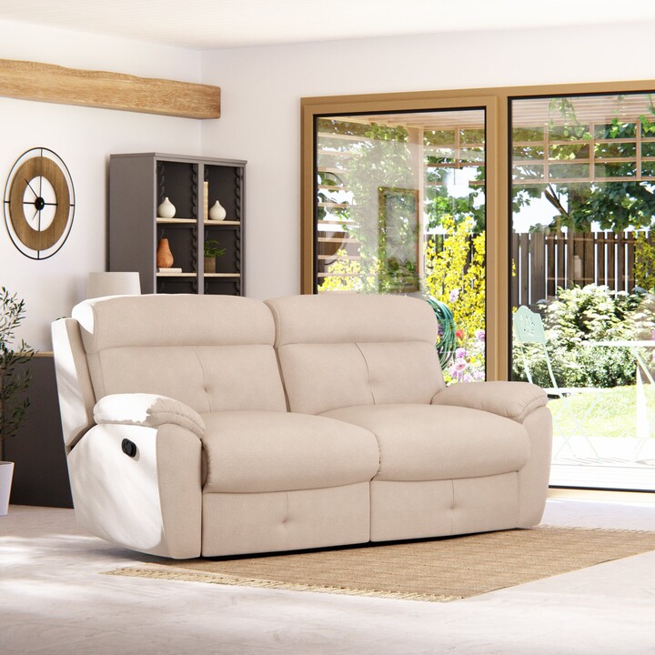 Dunelm Abbotsbury 3 Seater Manual Recliner Sofa Beige - ShopStyle