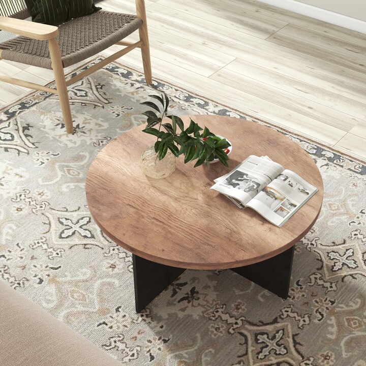 LOPOO 35-Inch Modern Retro Round Coffee Table - ShopStyle