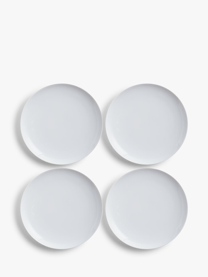 John Lewis ANYDAY Dine Coupe Side Plates, Set of 4, 22cm, White ...