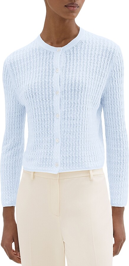 Theory Cable Cropped Cardigan - ShopStyle