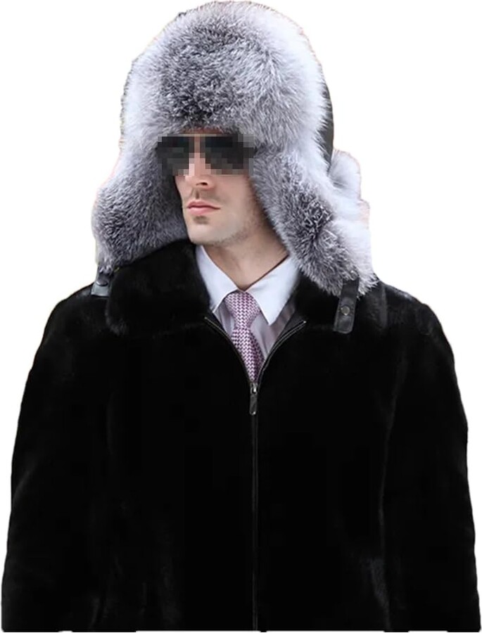 Dvbfufv Winter Men's Fur Bomber Hat Ushanka Cap Man Trapper Russian Ski ...