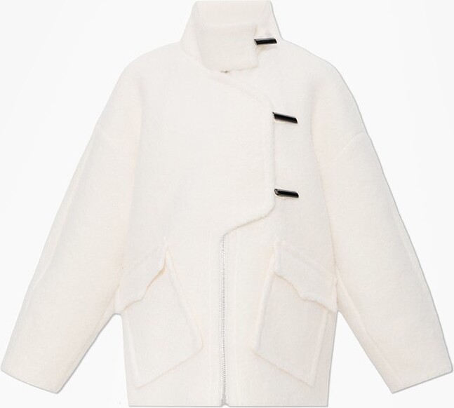Ganni Coat With Standing Collar - ShopStyle
