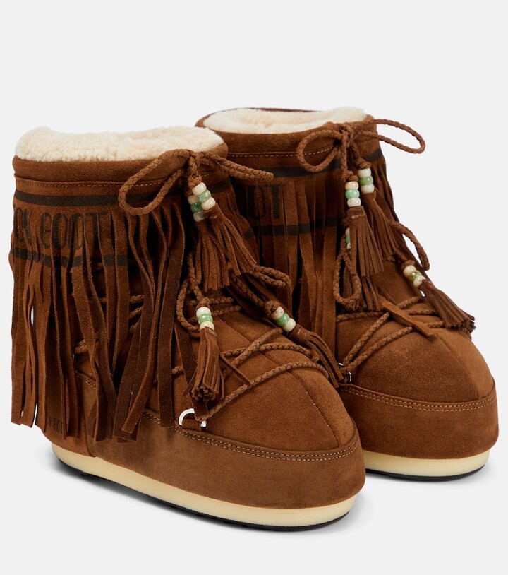 Alanui x Moon Boot Icon Low suede boots - ShopStyle