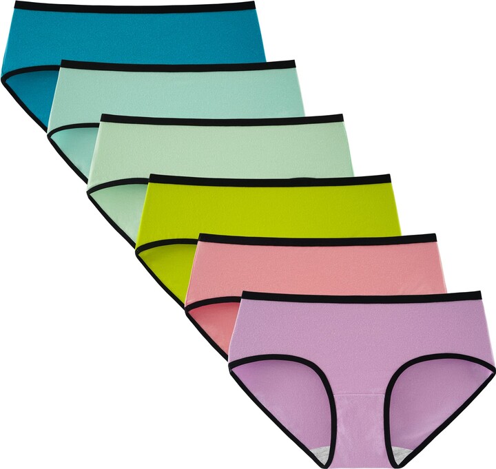 INNERSY Ladies Underwear Mid Rise Cotton Knickers Comfy Pants for Women ...