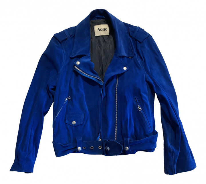 Acne Studios Blue Suede Jackets - ShopStyle