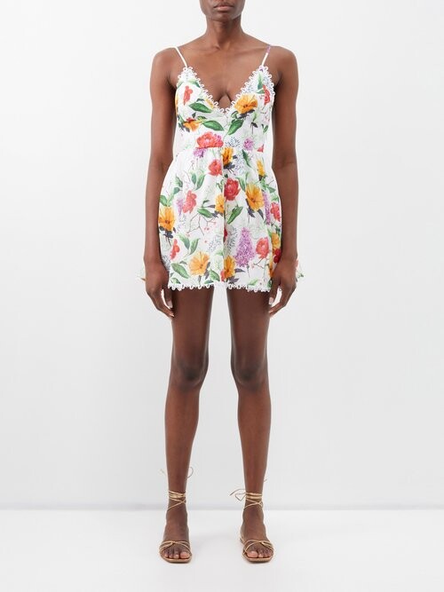 Charo Ruiz Ibiza Issya Floral-print Cotton-blend Mini Dress - ShopStyle