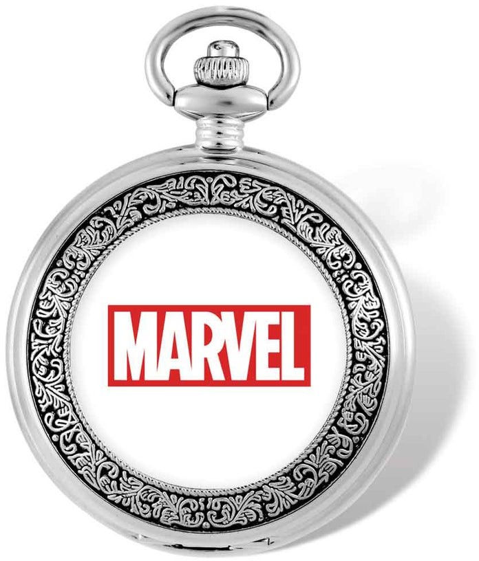 Marvel Stainless Steel Men's Spiderman Face Pocket Watch with Chain ...